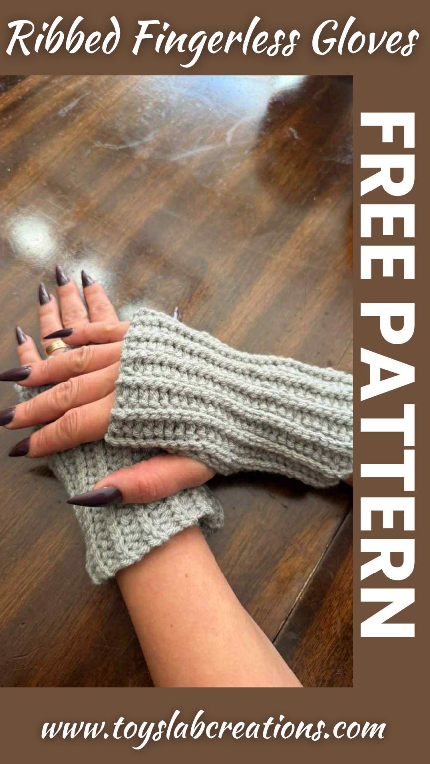 CROCHET RIBBED FINGERLESS GLOVES | FREE PATTERN - Toyslab creations